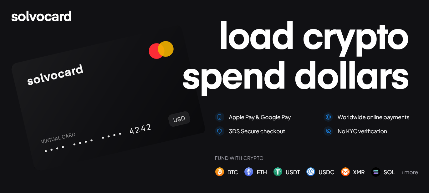Virtual Card | SolvoCard - Privacy-First Crypto Virtual Card | SolvoCard